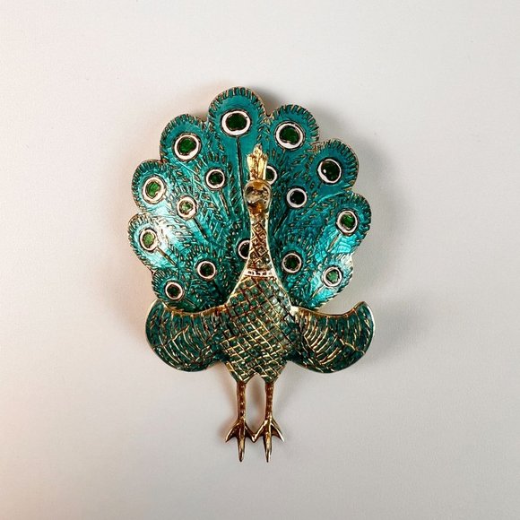 Siam | Jewelry | Vintage Siam Sterling Silver Blue Enamel Peacock ...